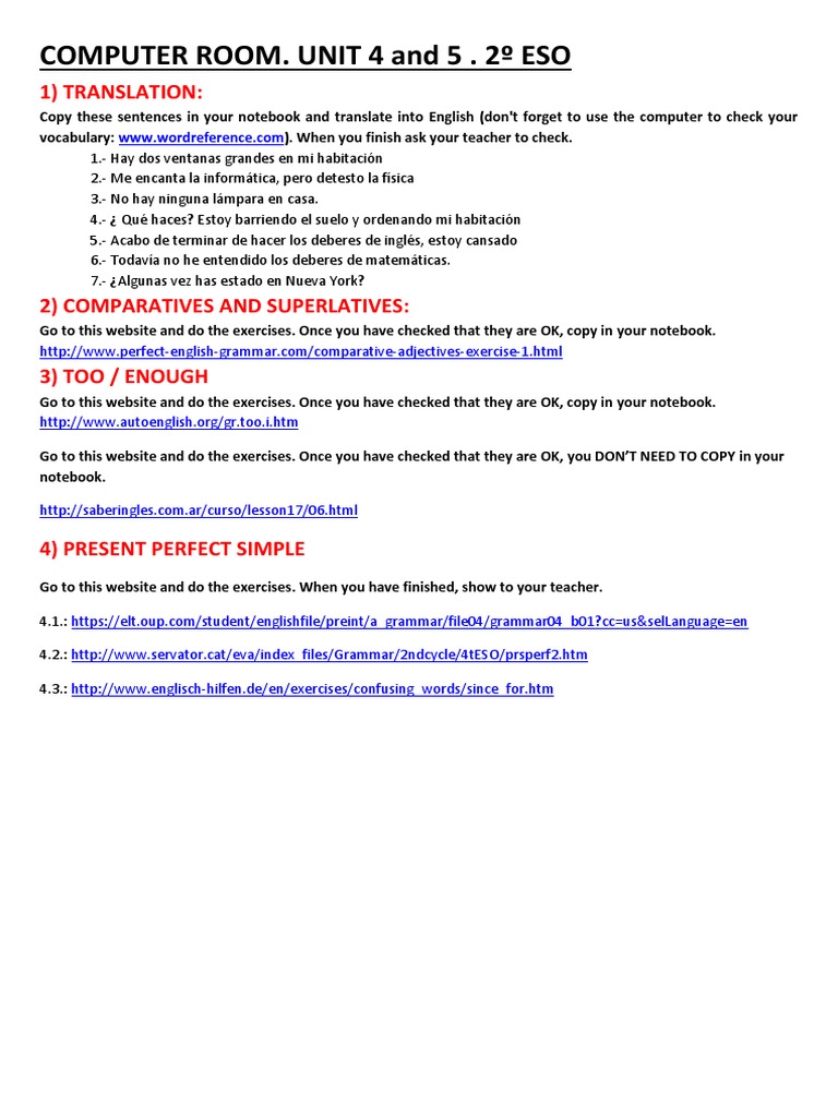 Computer Room Unit 4 and 5 | PDF