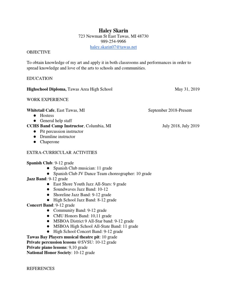 Resume - Haley Skarin | PDF