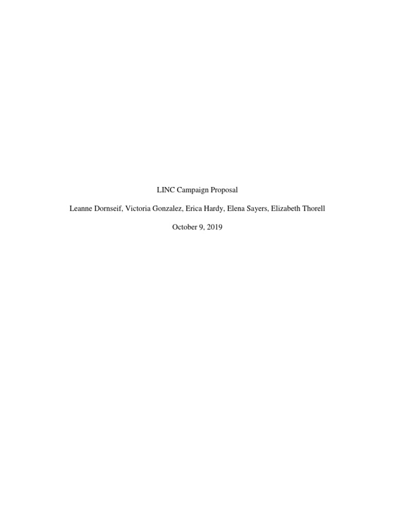 Linc Campaign Proposal | PDF | Social Media | Popular Culture & Media Studies