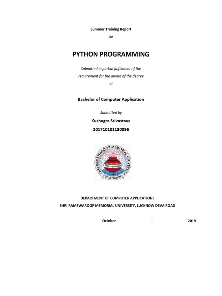 Python Programming Bachelor Of Computer Application Pdf Programming Language Html