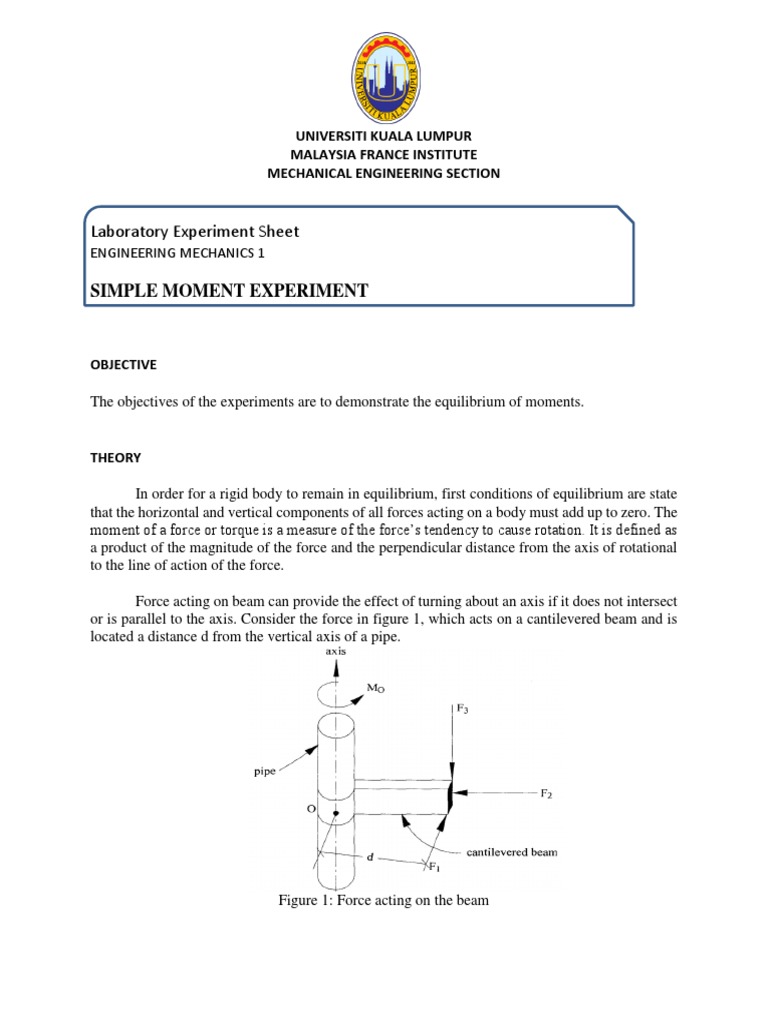 Simple Moment Experiment | Download Free PDF | Torque | Rotation Around ...