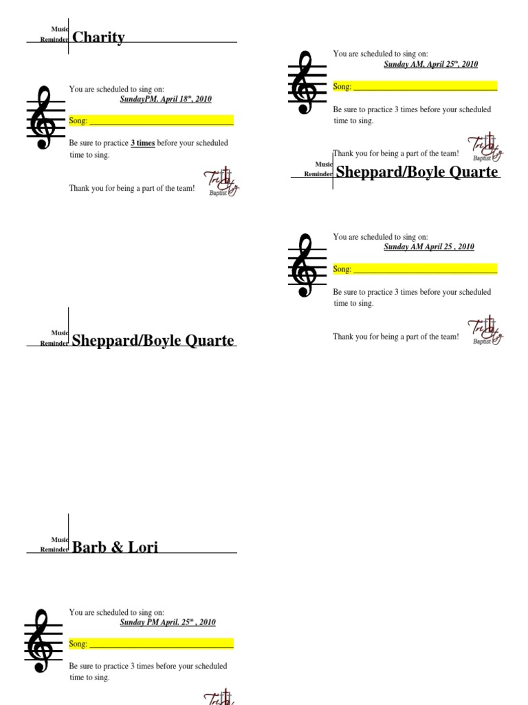11.3 Music Reminder Card | PDF