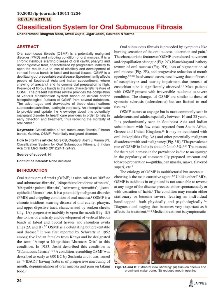Oral Submucous Fibrosis Staging