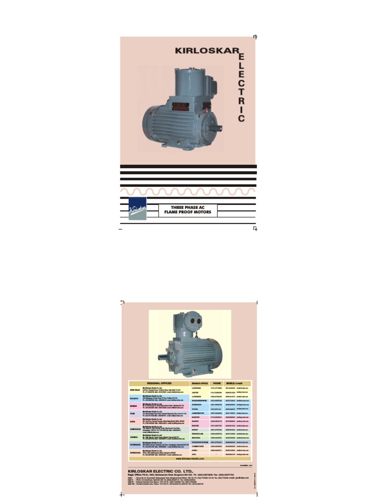 Flameproof Motor Brochure | PDF | Alternating Current | Electric Motor