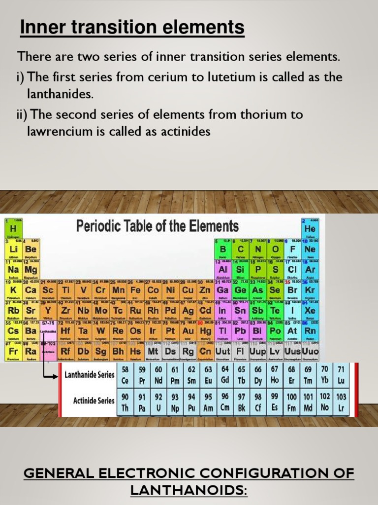 Inner Transition Elements