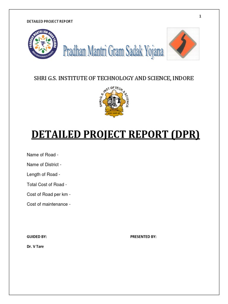 Detailed Project Report (DPR) : Shri G.S. Institute of Technology and ...