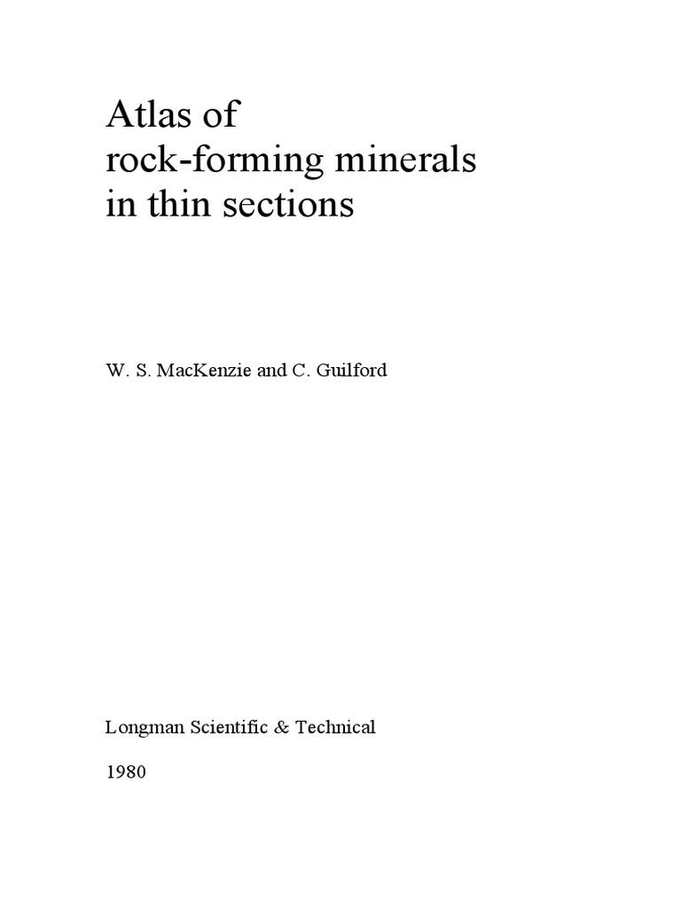 Atlas of Rock-Forming Minerals in Thin Sections PDF | PDF | Minerals | Mineralogy