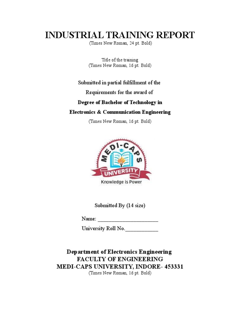 Industrial Training - Report - Format MU | PDF | Table Of Contents ...