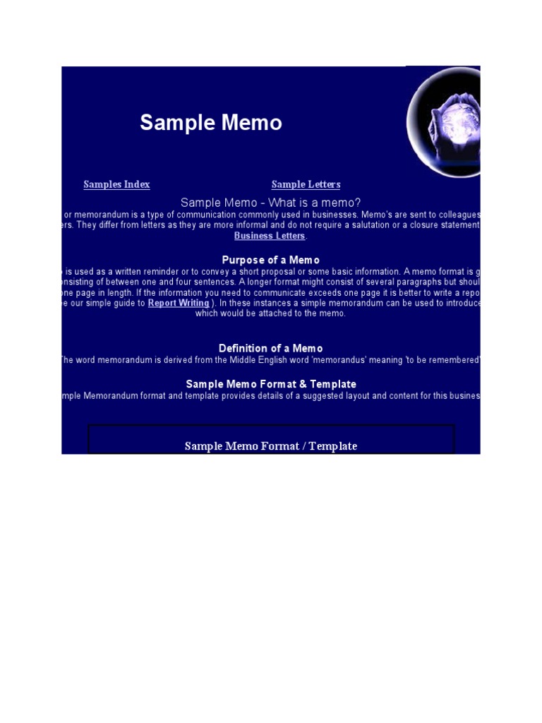 Sample Memo | PDF | Memorandum | Sentence (Linguistics)