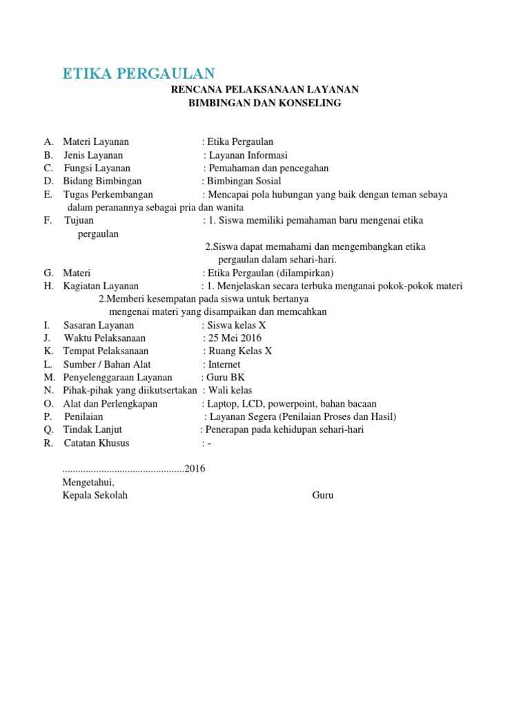 Etika Pergaulan | PDF