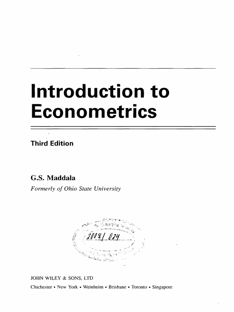 Introduction To Econometrics PDF | PDF | Ordinary Least Squares ...