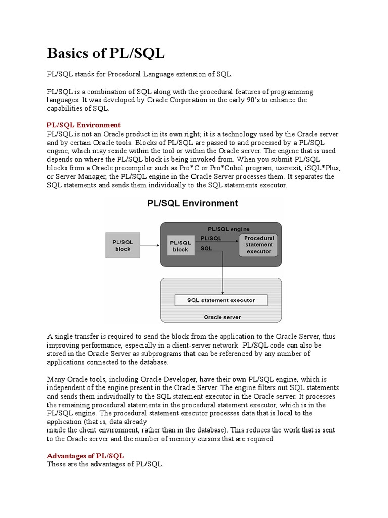 Basics Of Pl Sql Pdf Pl Sql Parameter Computer Programming