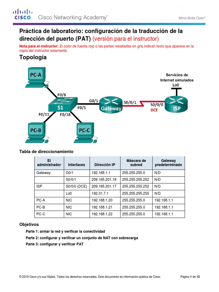 9.2.3.7 Lab - Configuring Port Address Translation (PAT) - ILM | PDF ...