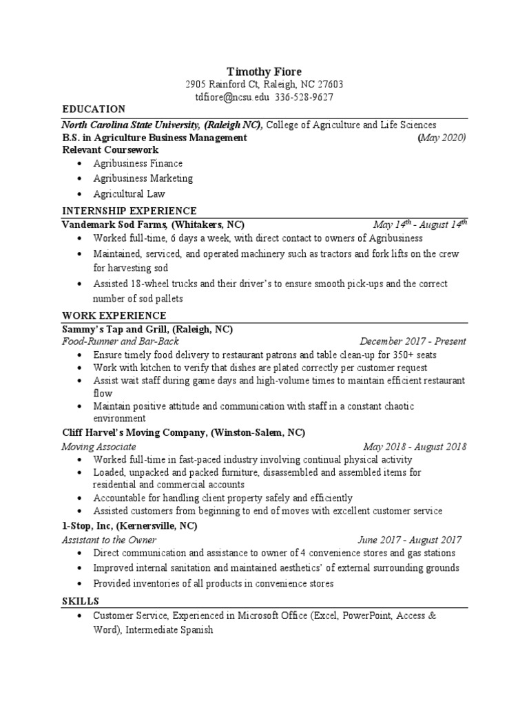 Tims Good Resume | PDF