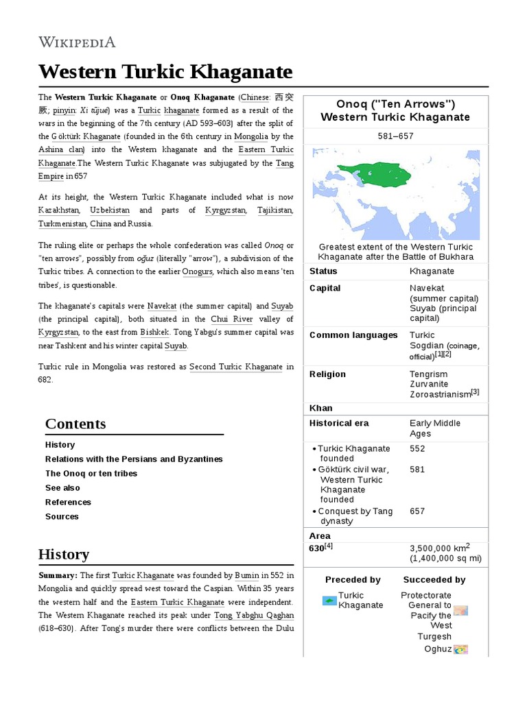Western Turkic Khaganate | PDF | Central Asia | Eastern Europe