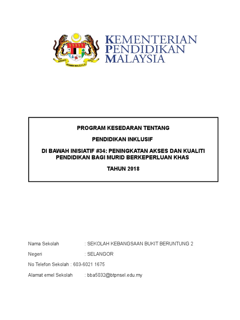 Contoh Laporan Inklusif Holistik | PDF