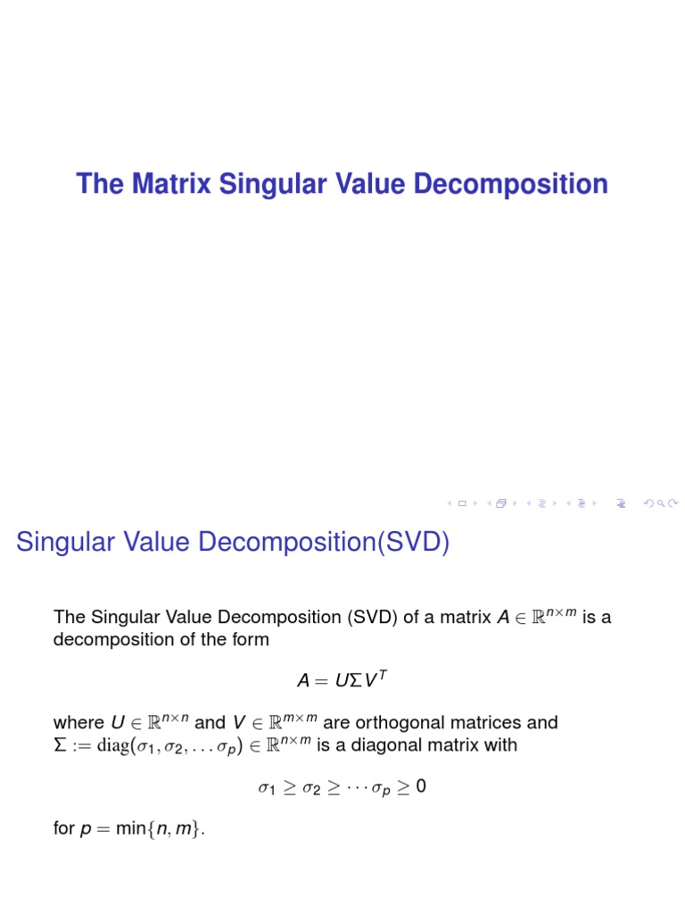 SVD Slides | PDF | Linear Algebra | Mathematical Concepts