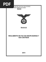 Reglamento Regimen Interno Ffaa Bolivia | PDF | Disciplinas | Militar