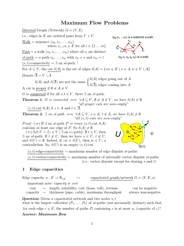 Maximum Flow Problems: 1 Edge Capacities | PDF | Mathematical Relations ...