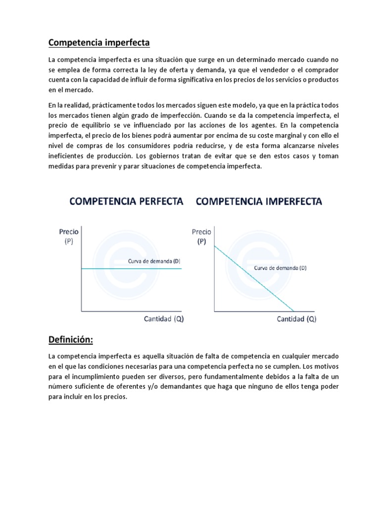 Competencia Imperfecta | PDF | Mercado (economía) | Competencia imperfecta