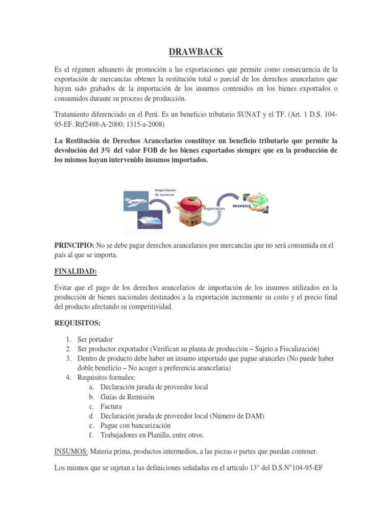 Drawback | PDF | Exportaciones | Factura