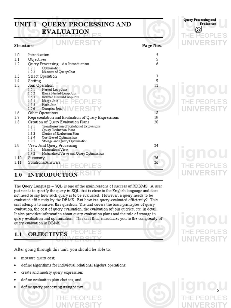 Unit 1 | PDF | Database Index | Databases