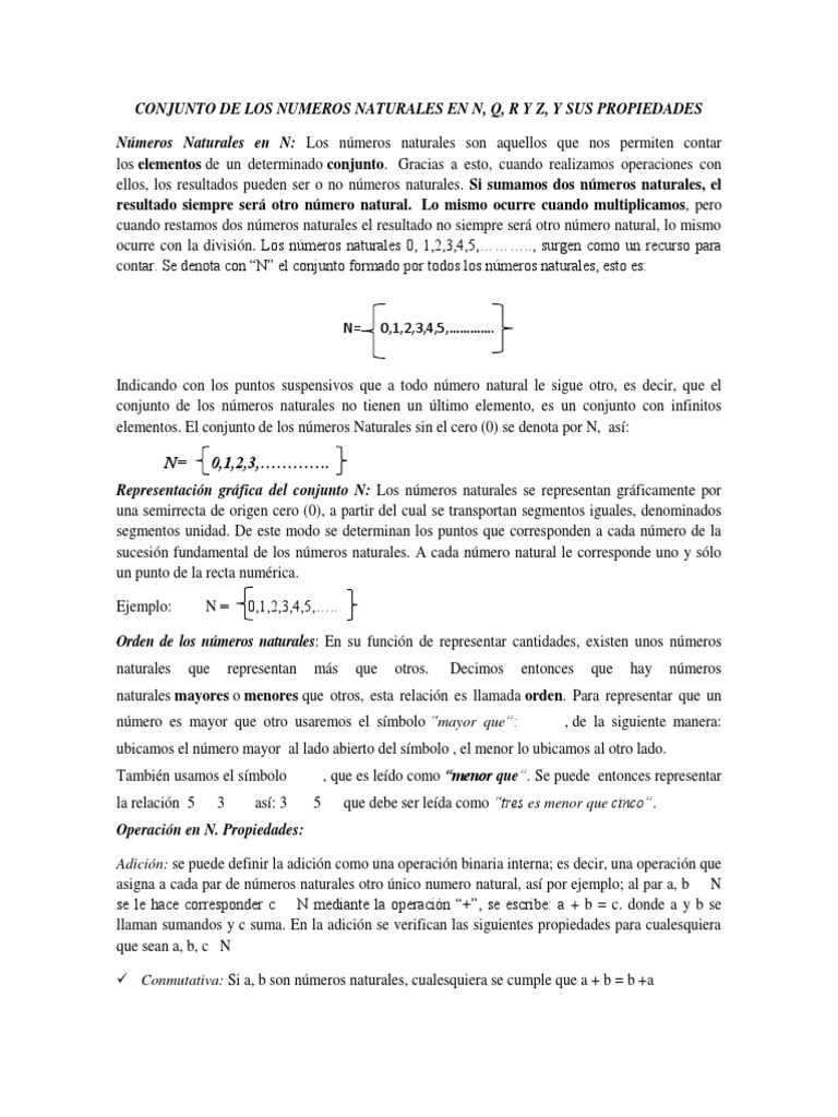 Propiedades de Números Naturales y Enteros | PDF | Número racional ...