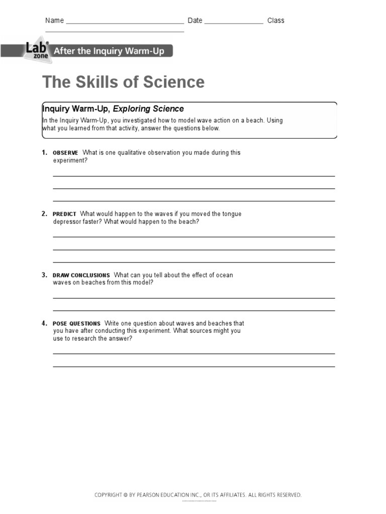 The Skills of Science: Inquiry Warm-Up, Exploring Science | Download ...
