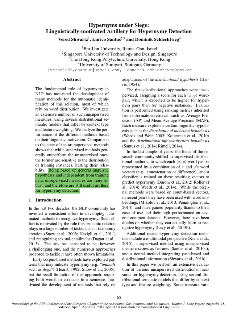 Hypernyms Under Siege: Linguistically-Motivated Artillery For Hypernymy ...