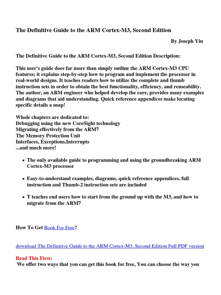 The Definitive Guide To The Arm Cortex M3 Second Edition Pdf