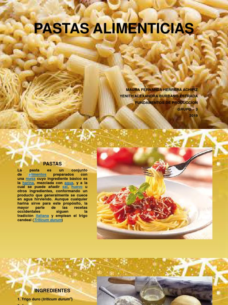 Proceso de producción de pastas alimenticias | PDF | Pasta | Trigo