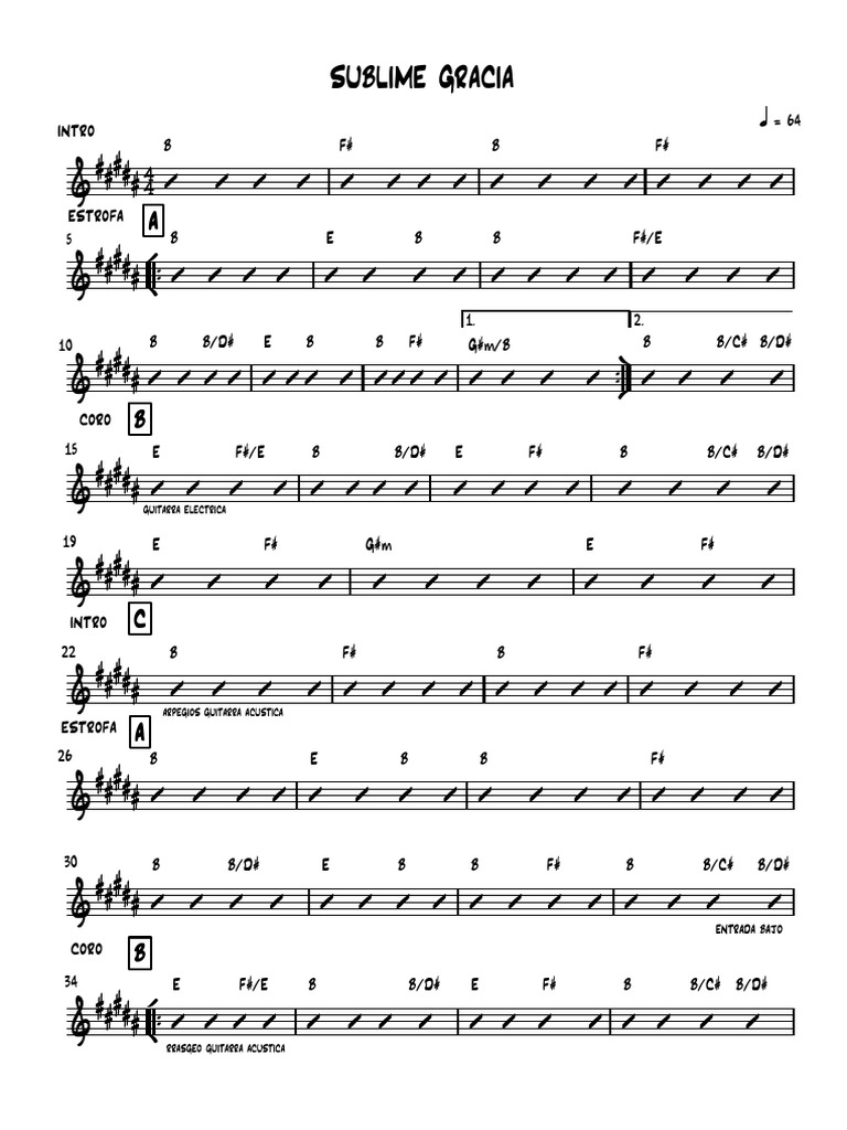 SUBLIME GRACIA - Partitura Completa PDF | PDF