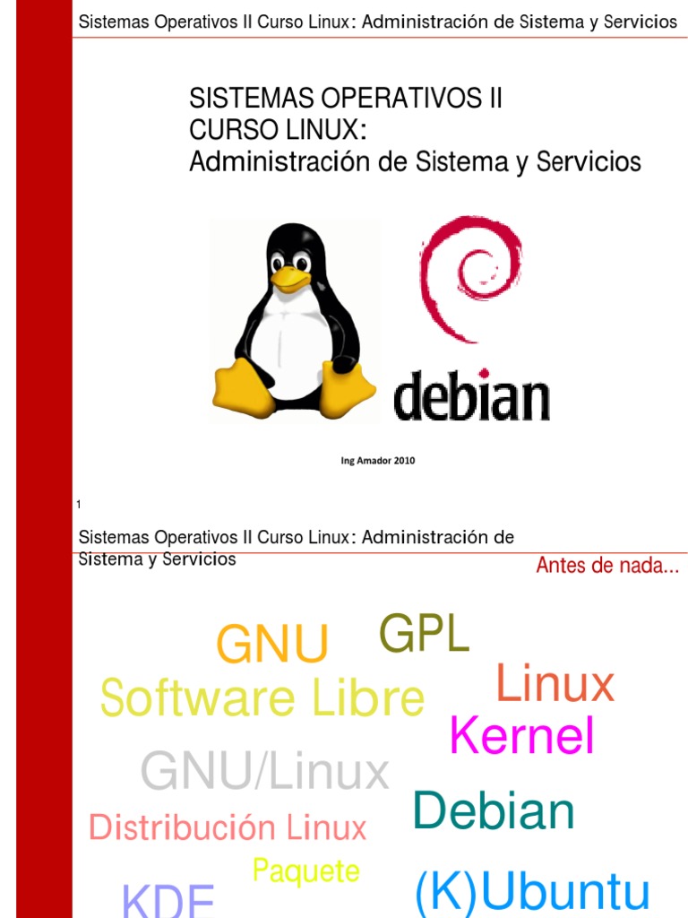 Administración Básica Linux | PDF | Distribución de Linux | Sistema ...