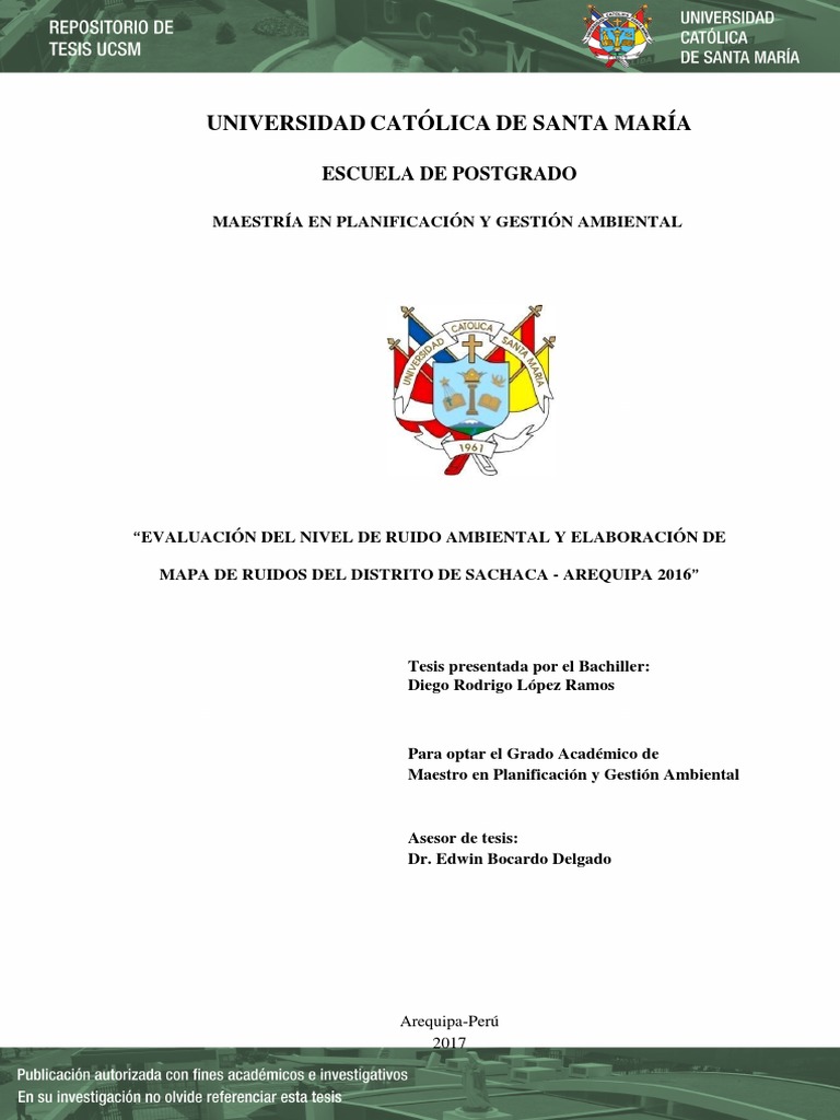 Evaluación Del Nivel de Ruido Ambiental y Elaboración de Mapa de Ruidos ...