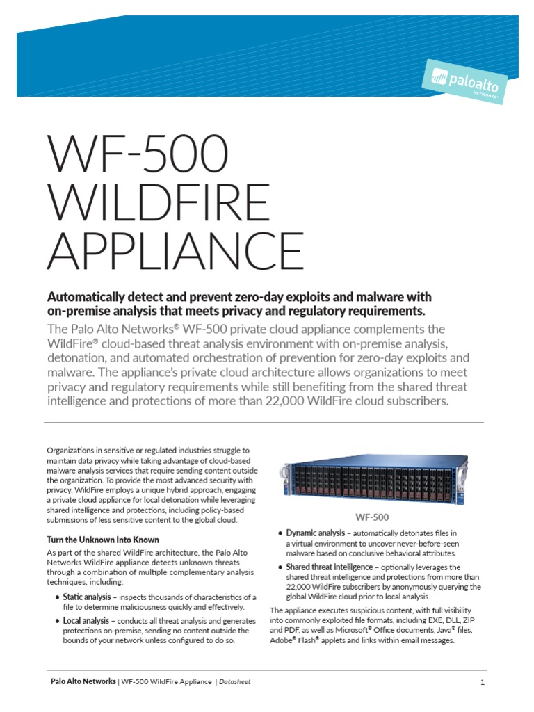 Wildfire Appliance | PDF | Cloud Computing | Malware
