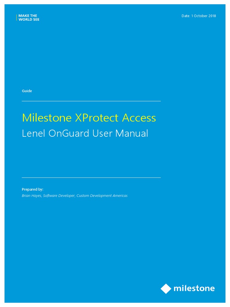 Milestone ACM Lenel OnGuard User Guide | Download Free PDF | Access Control | Databases