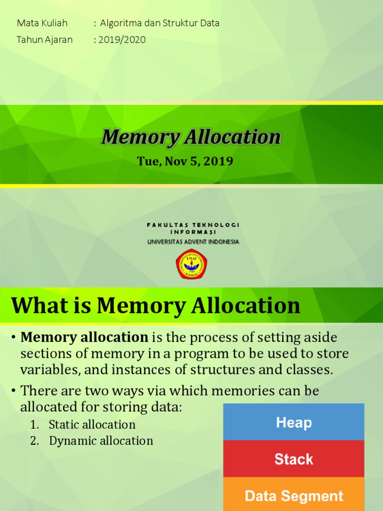 StrukturData 06 Memory Allocation | Download Free PDF | Pointer (Computer Programming ...