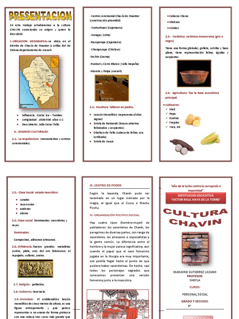 Triptico Cultura Chavin | PDF | Andes | Era precolombina