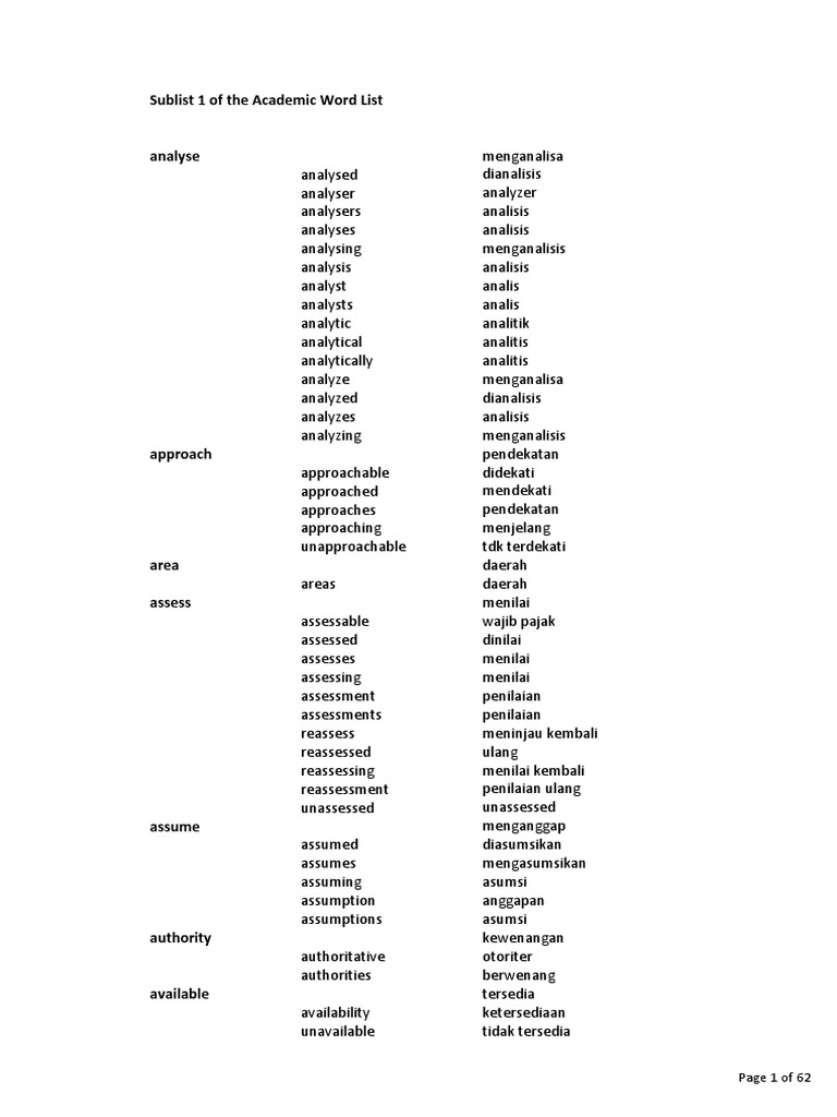 Sublist 1 of The Academic Word List | PDF | Philosophical Theories | Epistemology