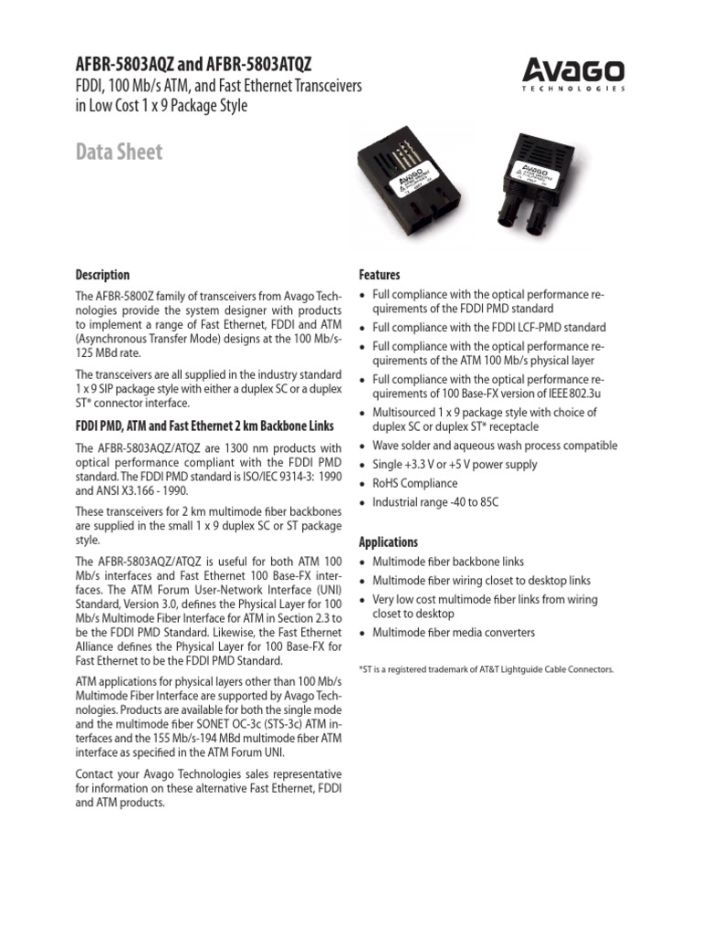 Transceiver, ST Connector | PDF | Electrostatic Discharge ...