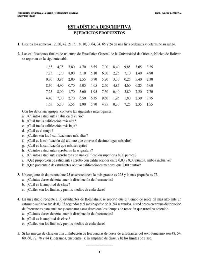 Guia Estadistica 1 | PDF | Oblicuidad | Desviación Estándar
