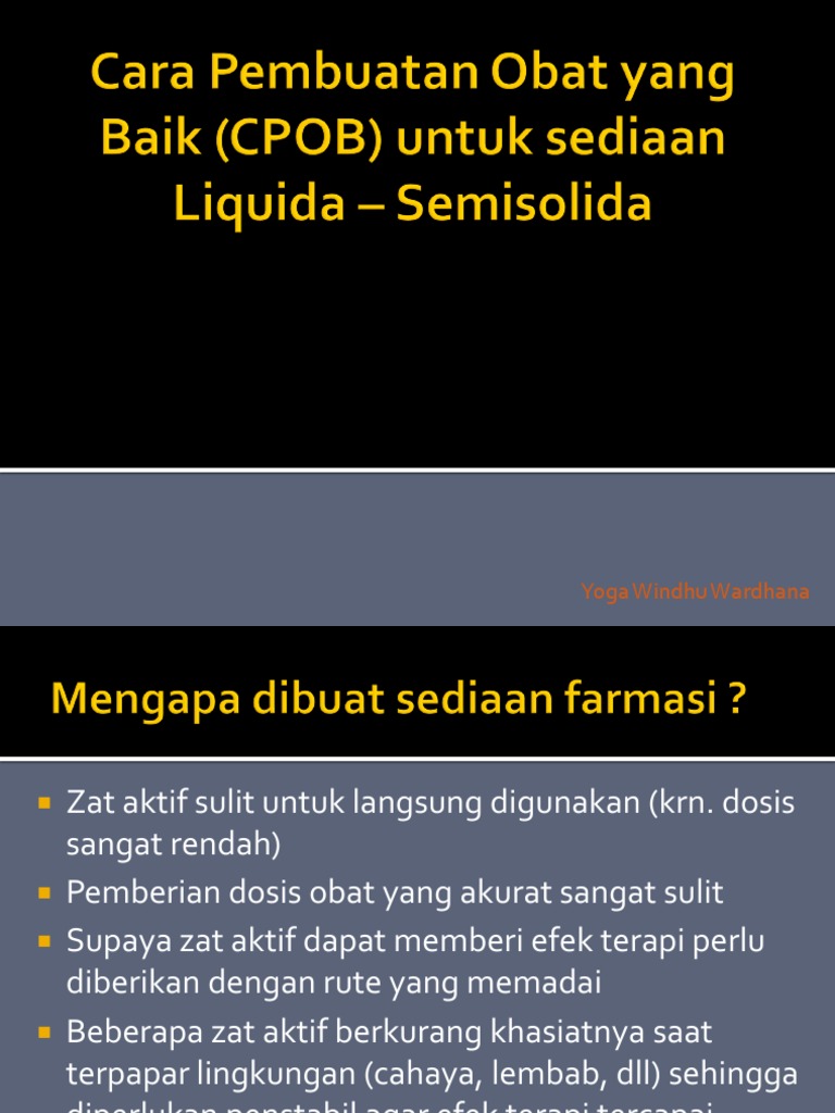 CPOB Liquid Dan Semi Solid | PDF | Topical Medication | Pump