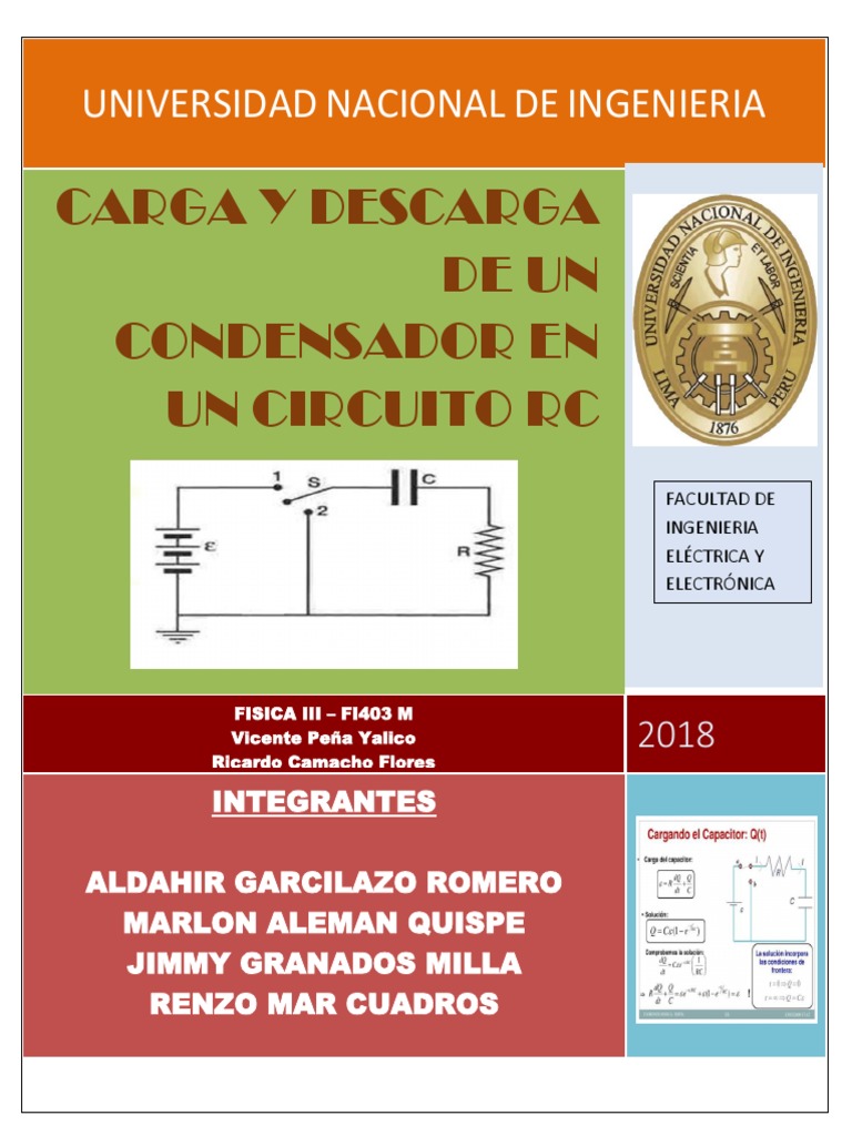 LABO 4 Carga y Descarga de Un Condensador en Un Circuito RC | PDF | Condensador | Corriente ...