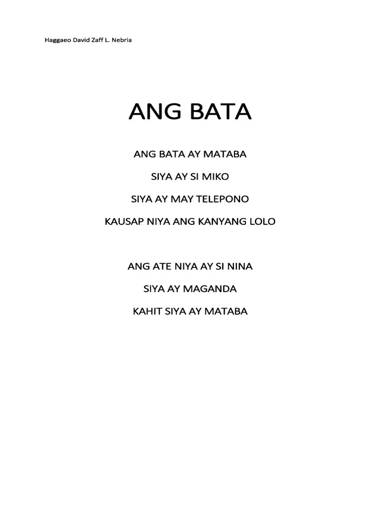Ang Bata | PDF