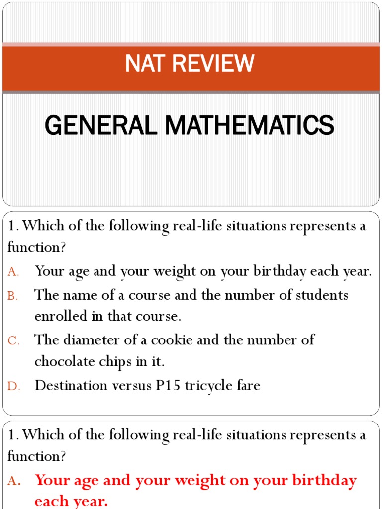 Nat Review: General Mathematics | PDF | Function (Mathematics) | Inequality (Mathematics)