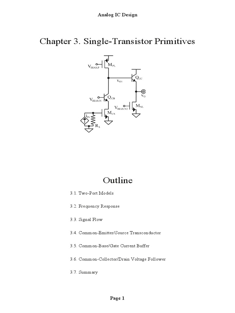 Chapter 3. Single-Transistor Primitives: Analog IC Design | PDF ...