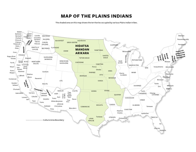 Map of The Plains Indians: Hidatsa Mandan Arikara | PDF | Western ...
