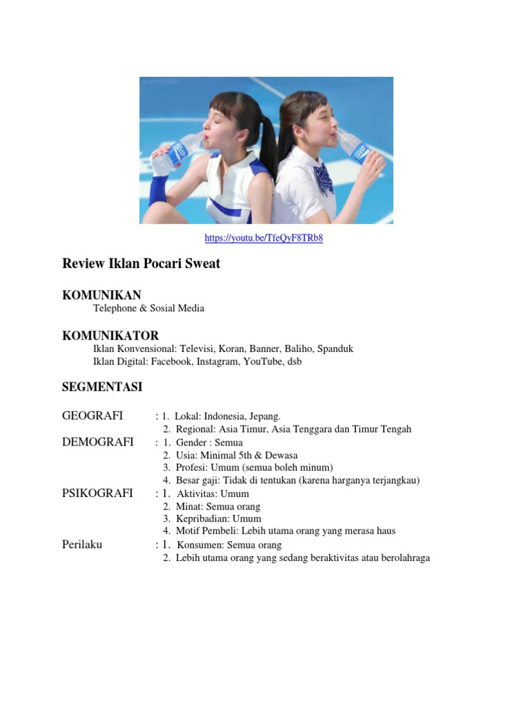 Review Iklan Pocari Sweat Feri at A14MT01 | PDF