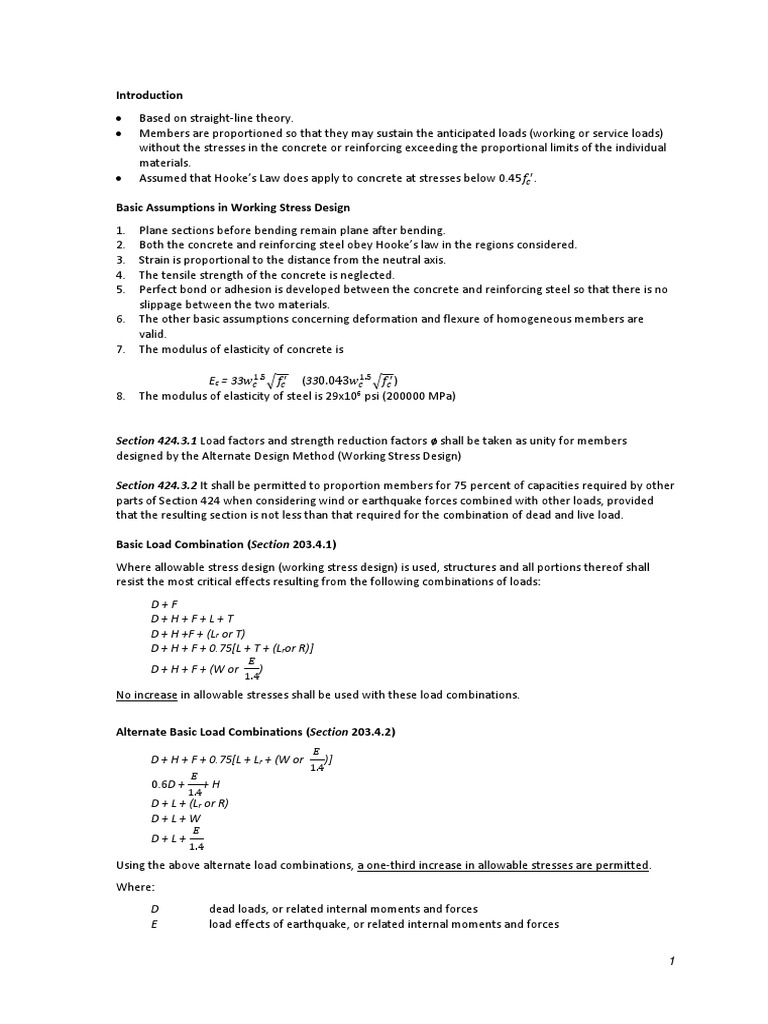 Working Stress Design | PDF | Bending | Beam (Structure)