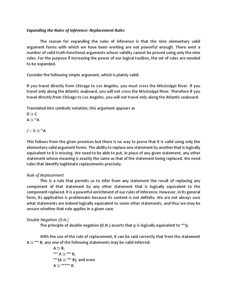 Expanding The Rules of Inference | PDF | Argument | Syntax (Logic)